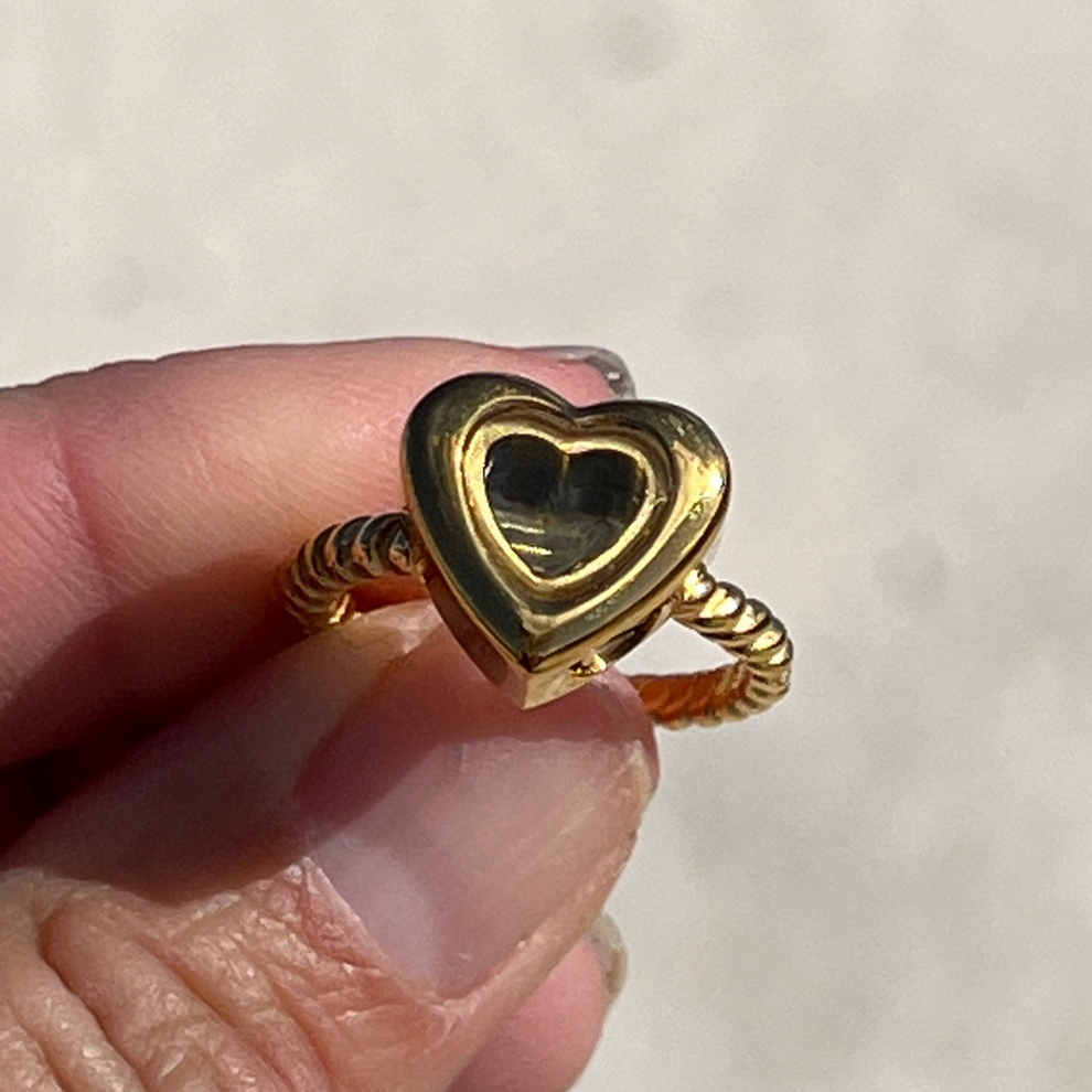 Heart Shaped Memorial Ring Memorial Ring Gold | Hair and Ashes Ring | Keepsake Ring | Grief ...